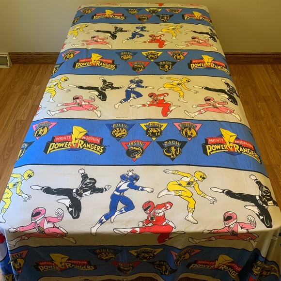 Sheets & Pillowcases Vintage 90's Power Rangers Flat Sheet Mighty ...